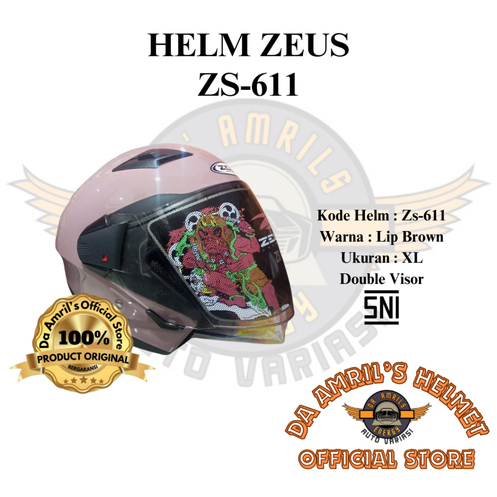 Jual HELM ZEUS - 611 ( LIPN BROWN ) | Shopee Indonesia