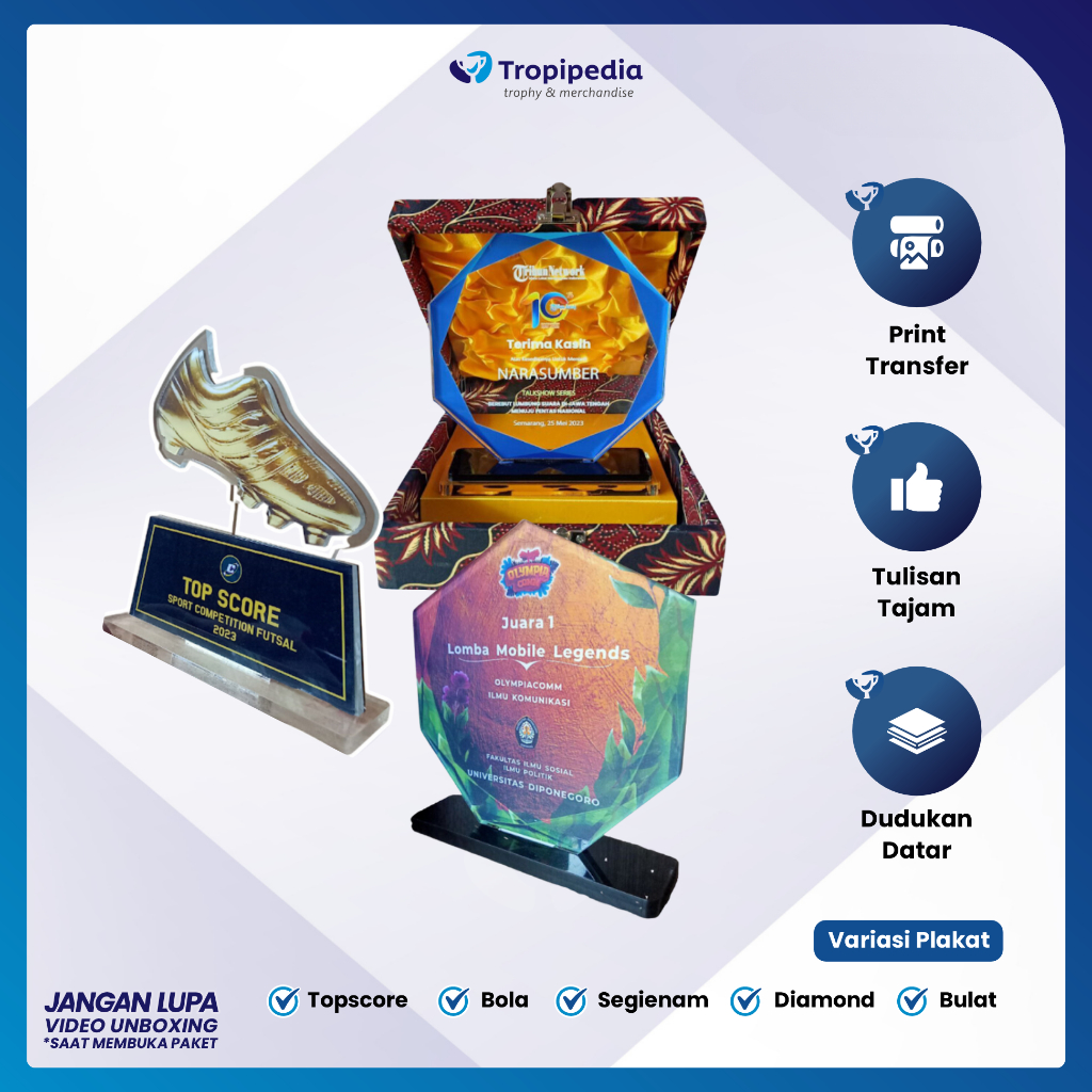 Jual Plakat Akrilik Custom Nama Logo Gambar Print Dudukan Datar ...