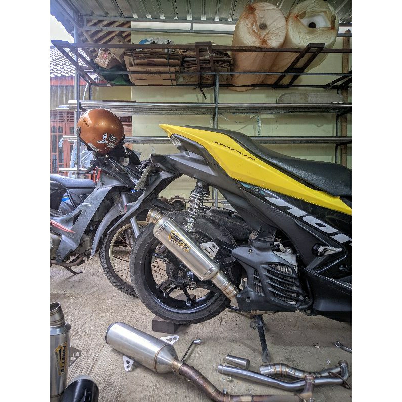 Jual Knalpot Porette full sistem Aerox old Beat vario pcx mio sporty ...