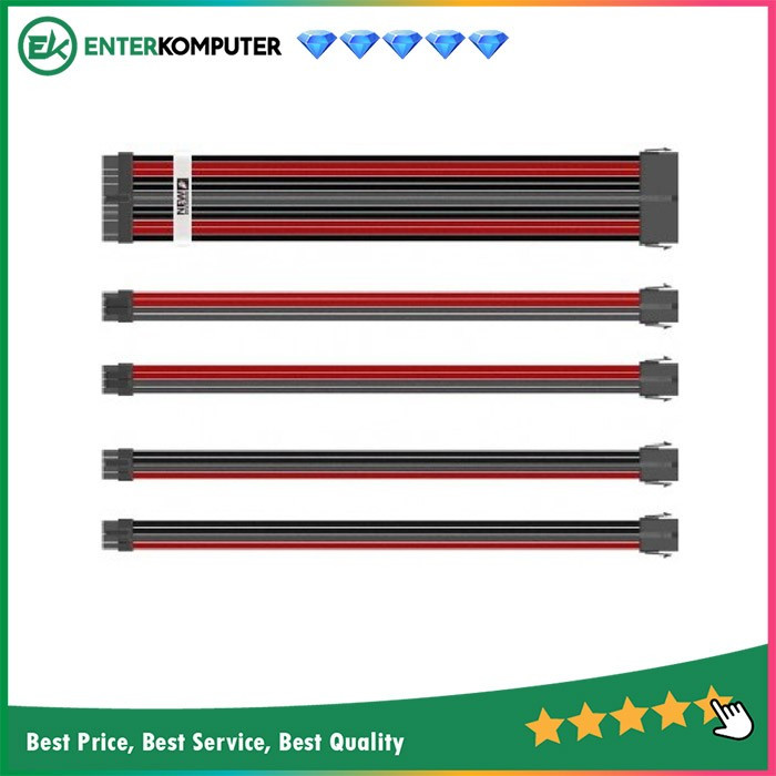 Jual 1STPLAYER STEAMPUNK MOD Sleeved Extension Cable Black+Red - 24Pin ATX | Shopee Indonesia