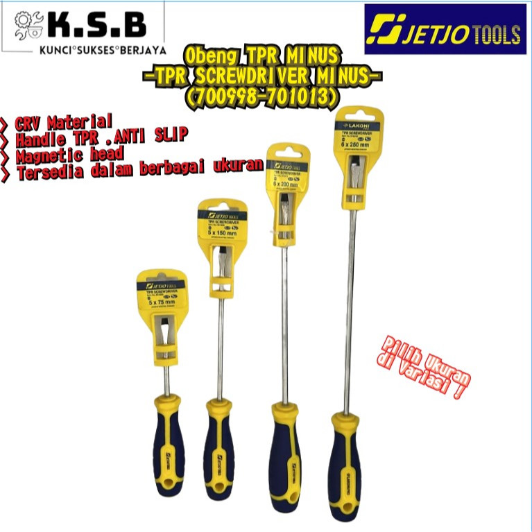 Jual Obeng Gagang TPR (Plastik Lapis Karet) MINUS / FLAT / TPR ...