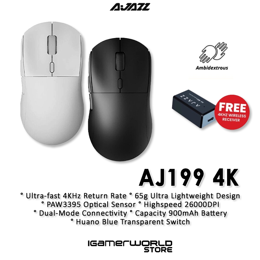 Jual Ajazz AJ199 4K Wireless Dual Connection RGB Gaming Mouse | Shopee ...