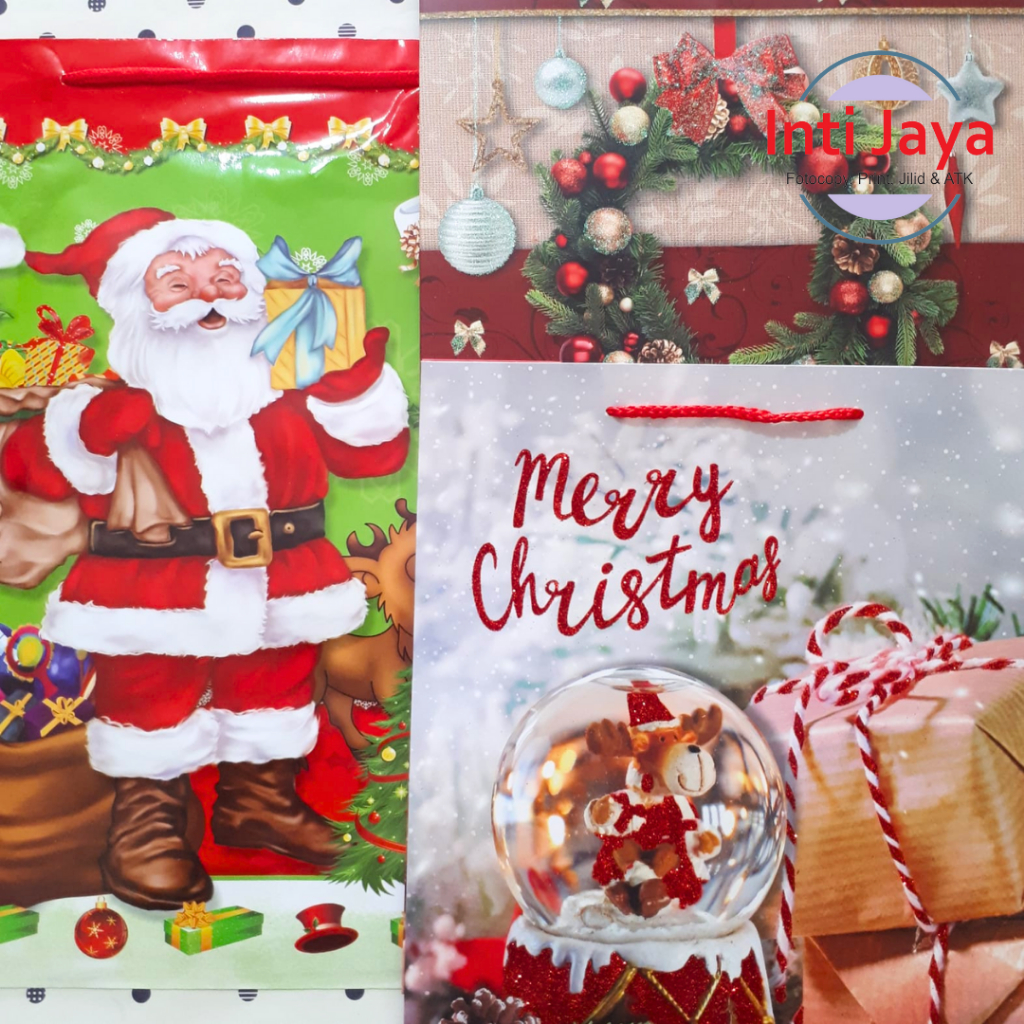 Jual Paper Bag Edisi Natal/ Tas Motif Christmas/ Kantong Kertas Merry ...