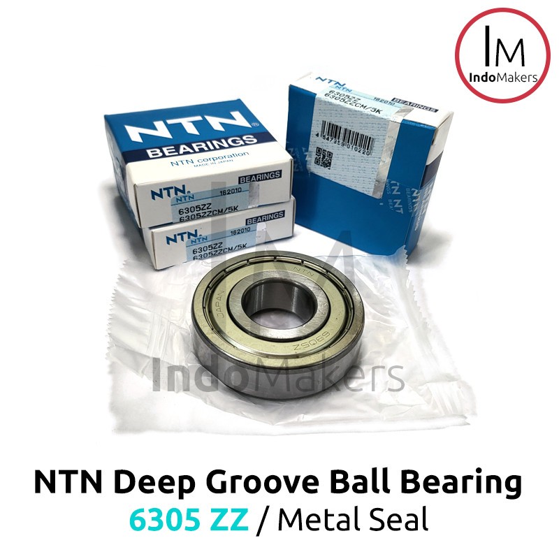 Jual Deep Groove Ball Bearing 6305ZZ Metal Seal - As 25mm NTN Japan ...