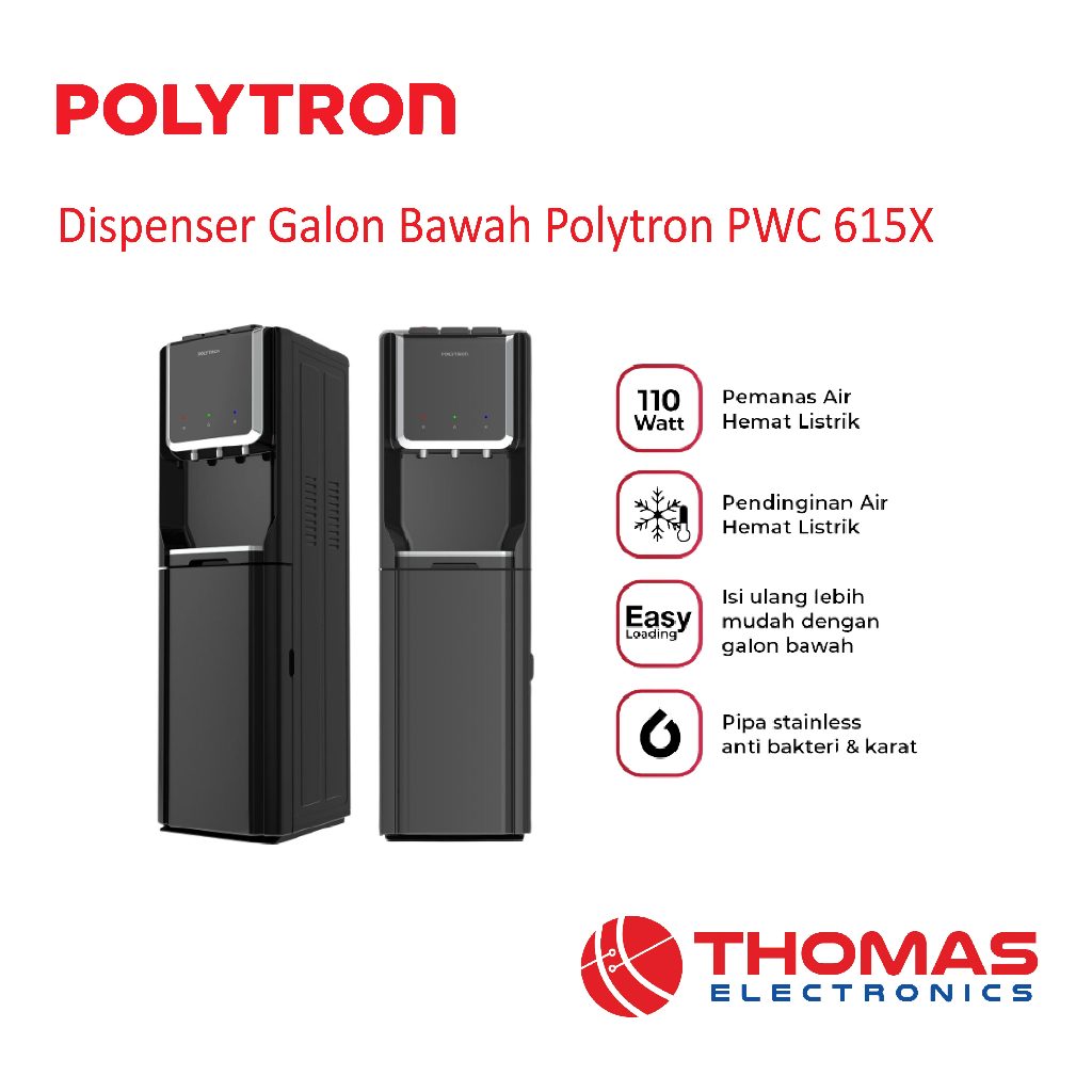 Jual Dispenser Galon Bawah Polytron PWC615X PWC 615 X Hot Normal Cold ...