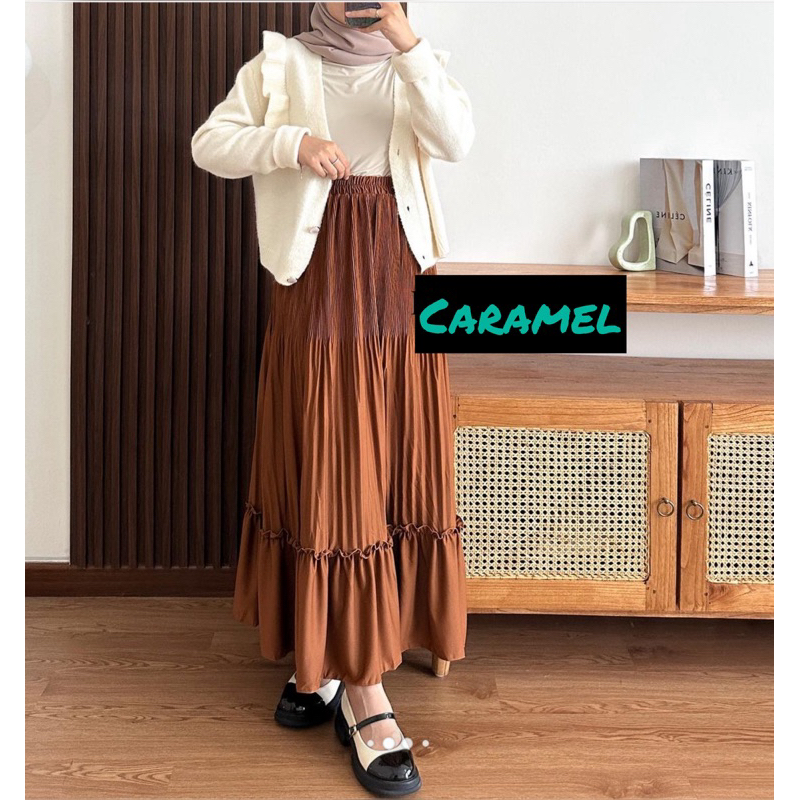 Jual ROK SKIRT HYGET CLARA SUPER PREMIUM / ROK PLISKET SUSUN | Shopee ...