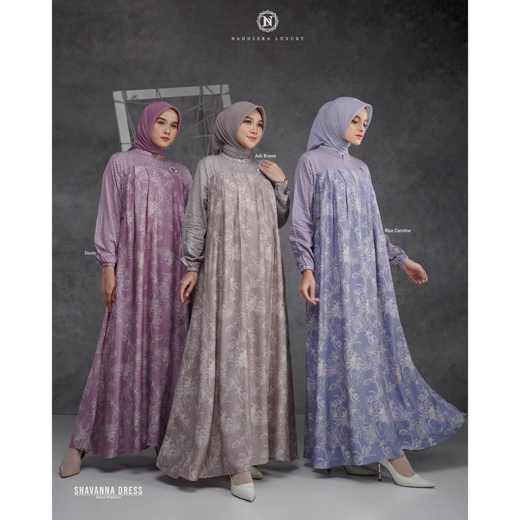 Jual Shavanna Dress ORI by Nadheera Luxury Gamis Terbaru Wanita bahan Rayon Premium Busui Jumbo ...