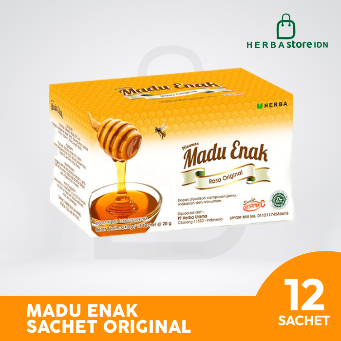 Jual Herba Madu Enak Sachet Isi 12 perBox Madu + Vitamin C | Shopee ...
