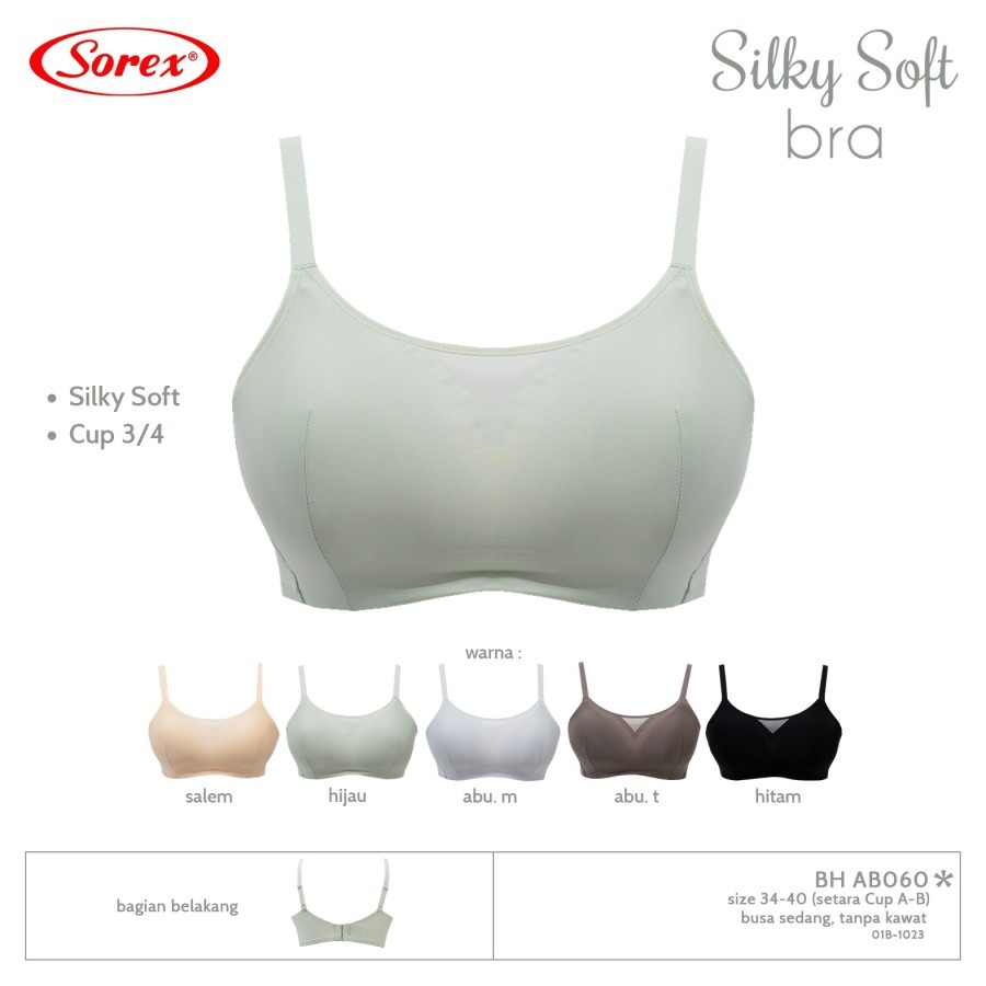 Jual SOREX BH BRA SILKY SOFT SEAMLESS MODEL KEMBEN TANPA KAWAT AB 060 ...