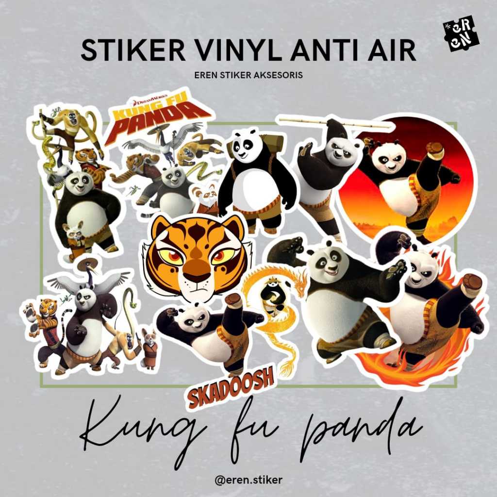 Jual STIKER ANIMASI KUNG FU PANDA ANTI AIR VINIL SUSU ISI 100 ...