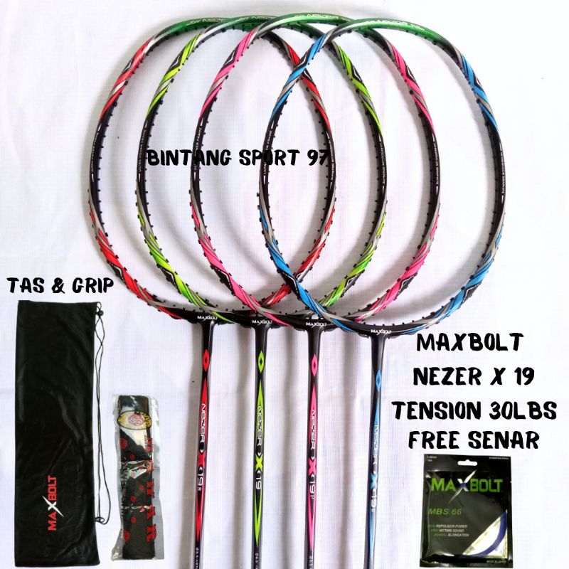 Jual raket badminton maxbolt original nezer x 19 raket maxbolt nezer x ...