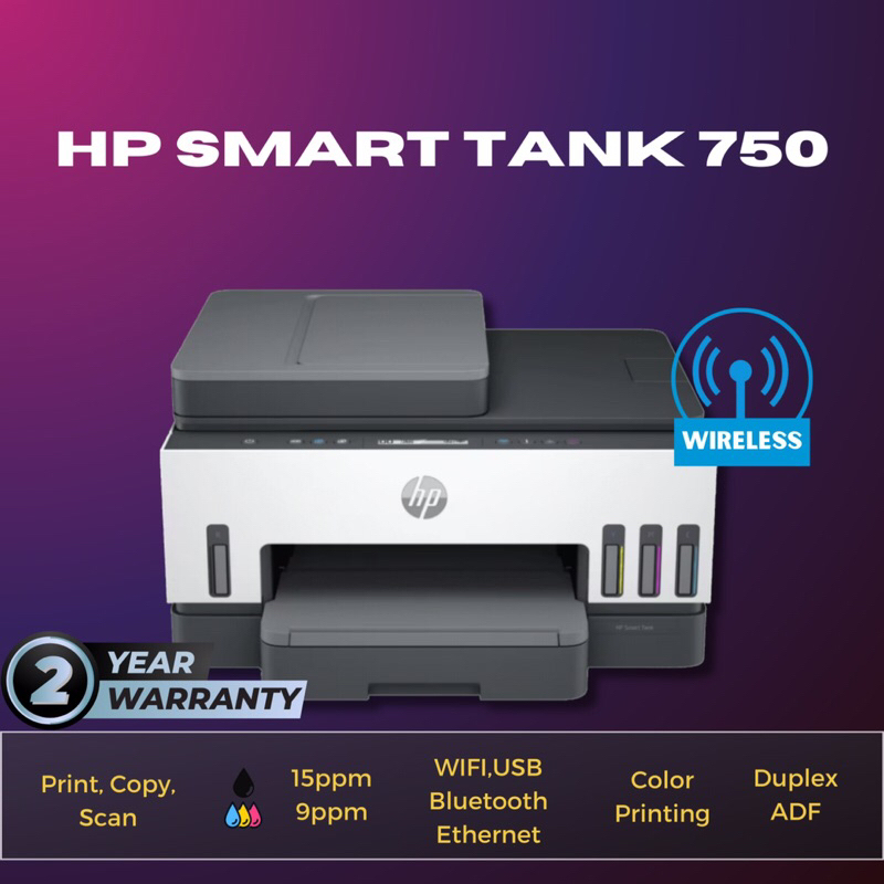 Jual Printer HP Smart Ink Tank 750 AIO ( Print Scan Copy ) Wifi ...