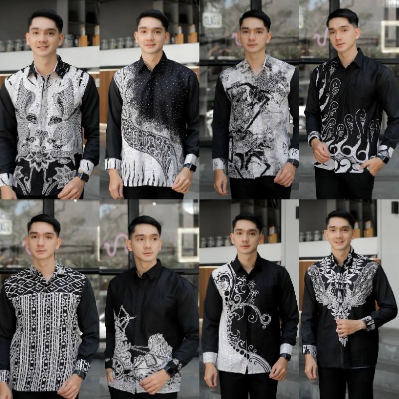 Jual Batik Hitam Manis Kemeja Batik Hitam Pria Lengan Panjang Kemeja ...