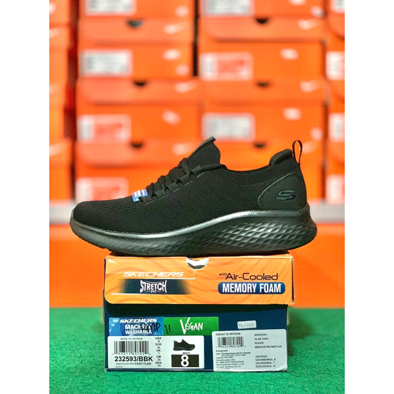 Jual SKECH LITE PRO FAINT FLAIR BLACK 232593/BBK ORIGINAL 100% RESMI PT ...