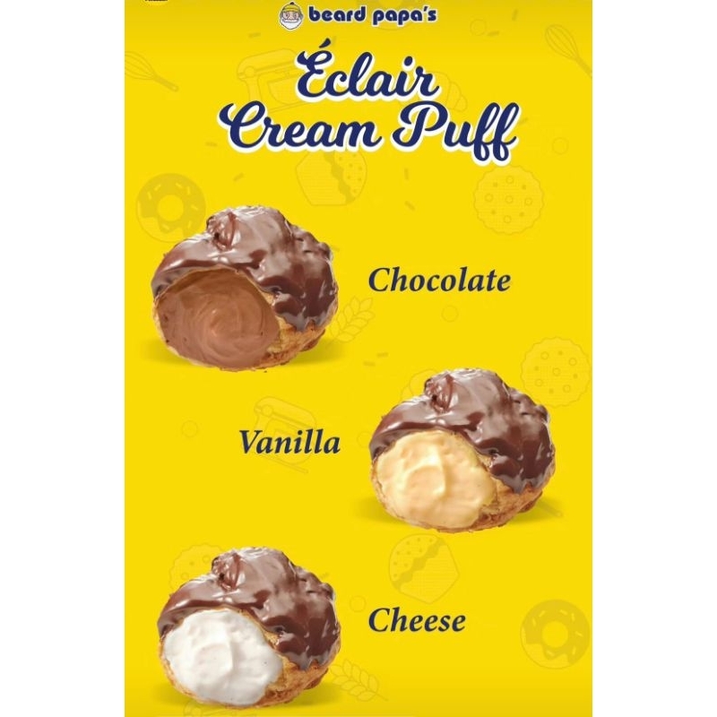 Jual Beard Papa's Pie Cookie Eclair Almond White Kaze Kaze Cream Puff | Shopee Indonesia