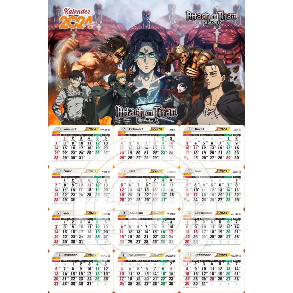 Jual Kalender Tema ANIME / Kalender Dinding Finishing Klem Seng ...
