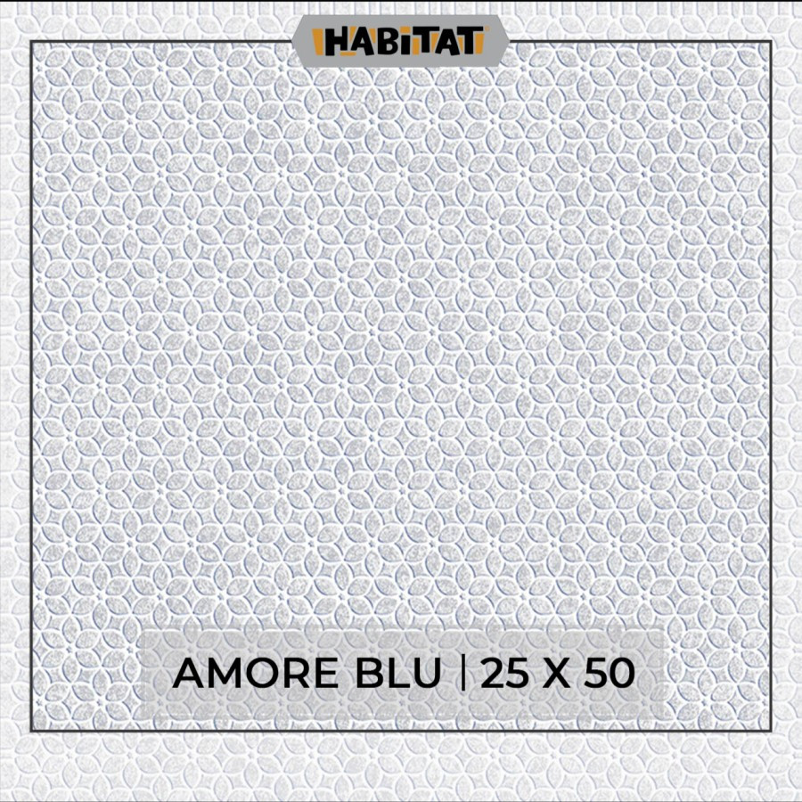 Jual MilanTiles - HABITAT Amore Blu 25x50 Keramik Dinding Motif Bunga ...
