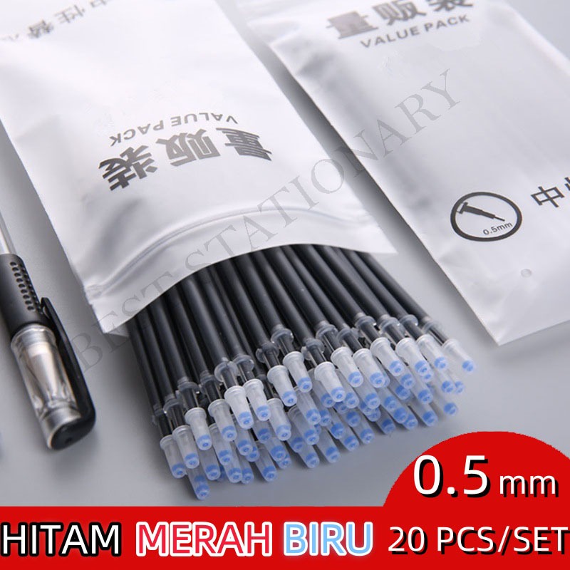 Jual Isi Ulang Pulpen 20Pcs/Set /REFILL TINTA GEL/PENA GEL REFILL 0.5MM ...