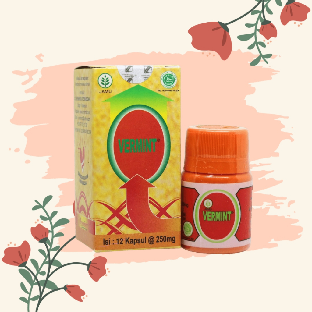 Jual Obat Penurun Panas Demam Tipes Vermint Kapsul Cacing Isi 12 Kapsul ...