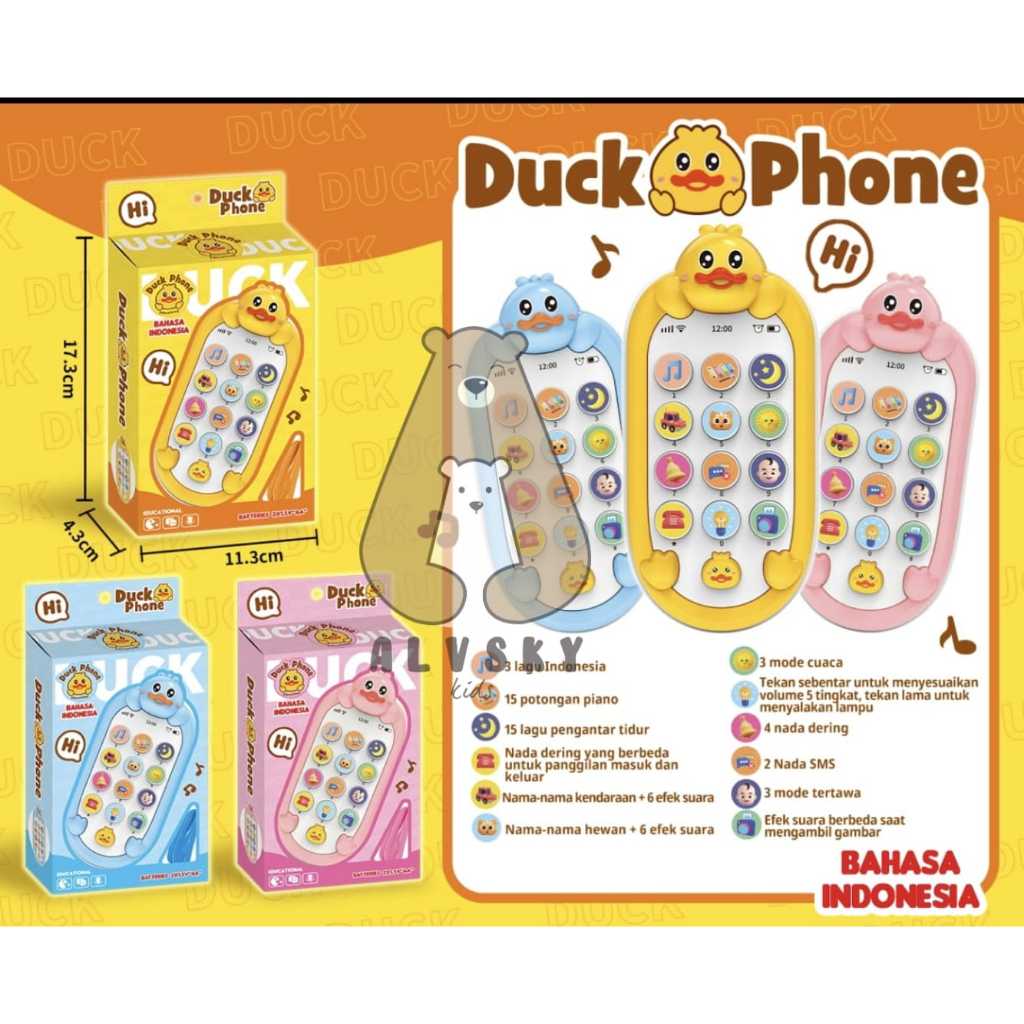 Jual MAINAN EDUKASI PONSEL BAYI / MAINAN HANDPHONE BAYI BENTUK BEBEK ...