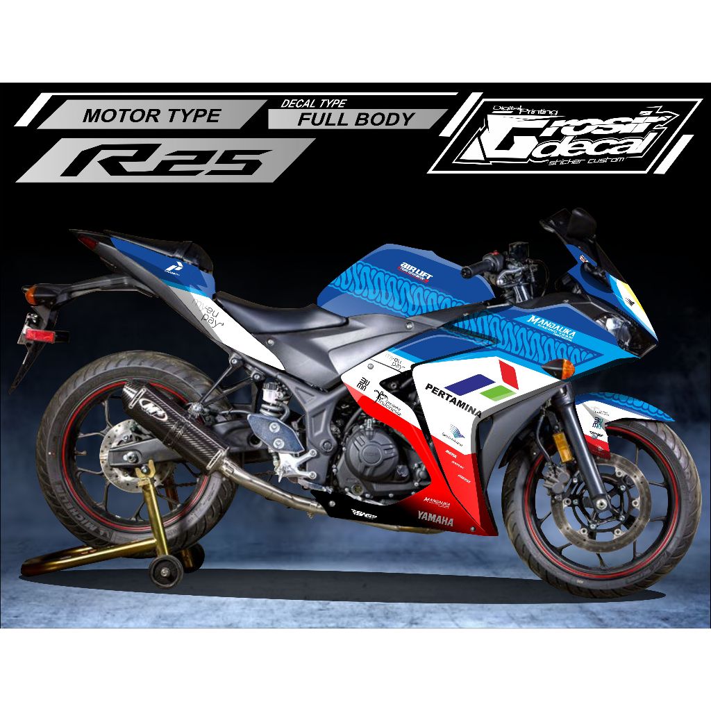 Jual Decal Sticker R25 Mandalika Racing Team Fullbody Decal R25 ...