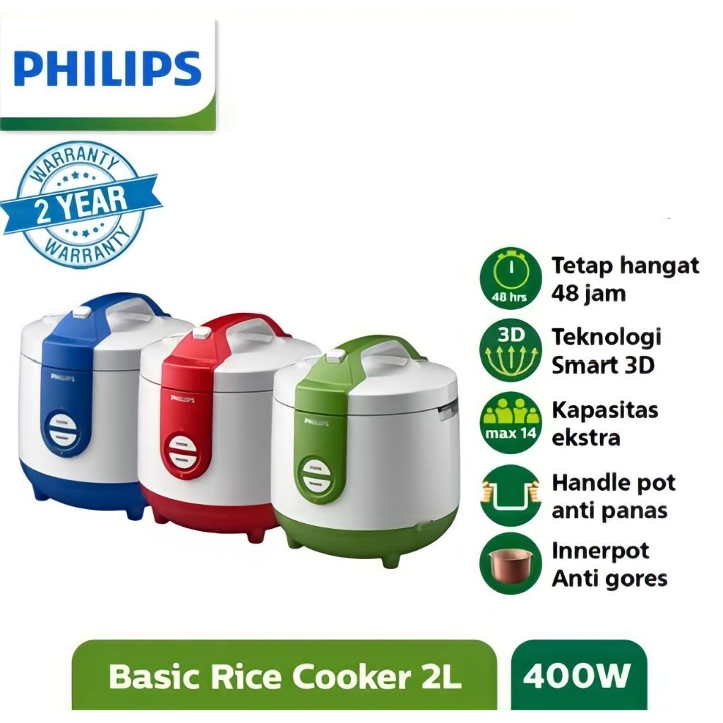 Jual Philips Rice Cooker 2 Liter HD 3119 Penanak Nasi 3in1 HD3119 ...