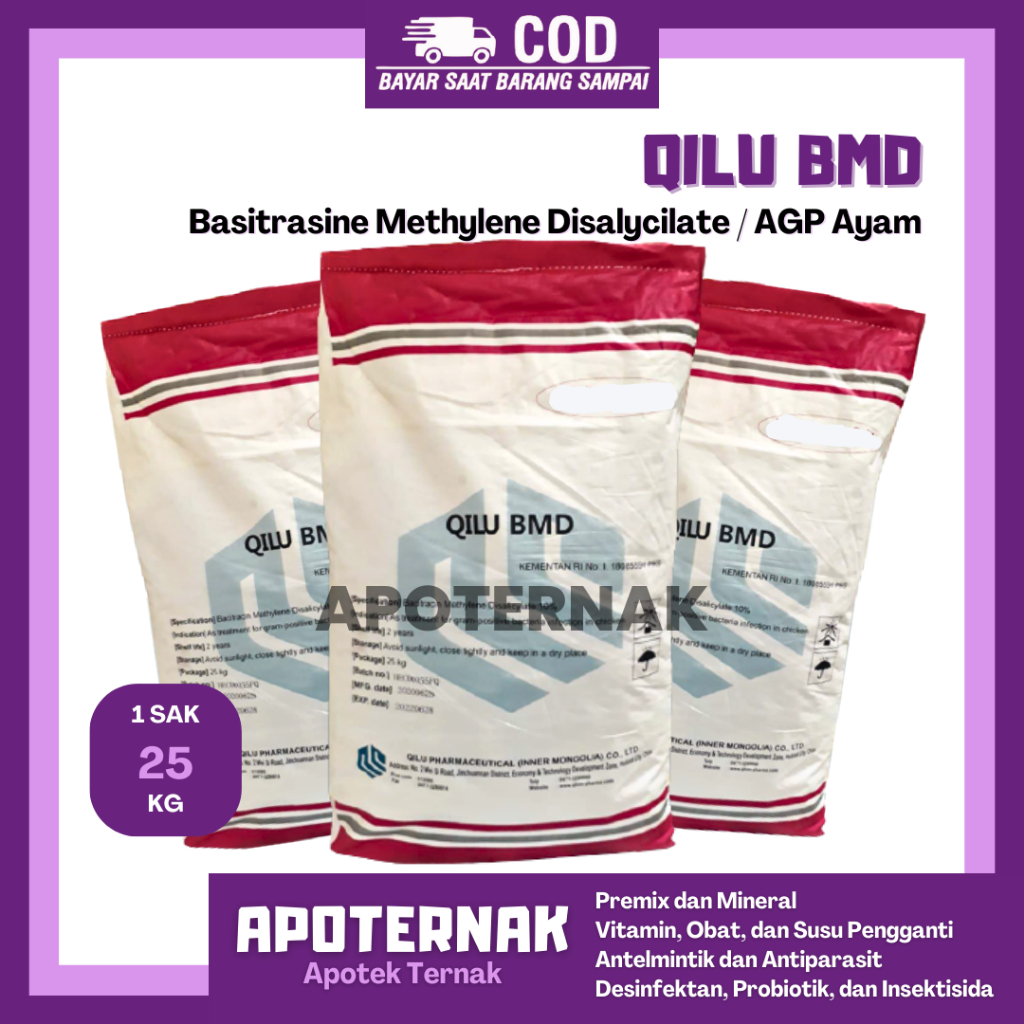 Jual AGP QILU BMD (Ba.citracin-Methylene-Disalycilate) 25 Kg | AGP Ayam ...