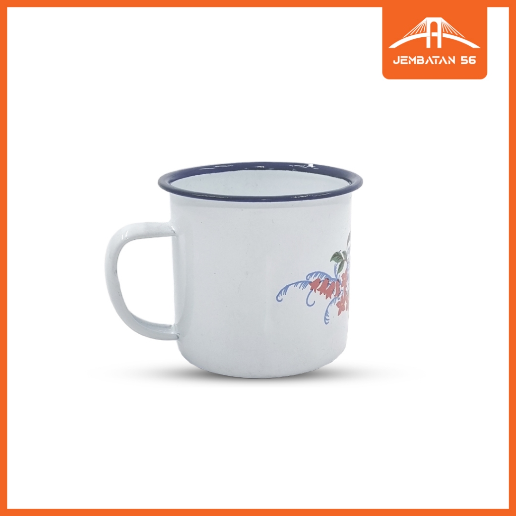 Jual Cangkir Enamel Motif Bunga Jadul Mug Seng klasik KOPI/COFFE/TEH ...
