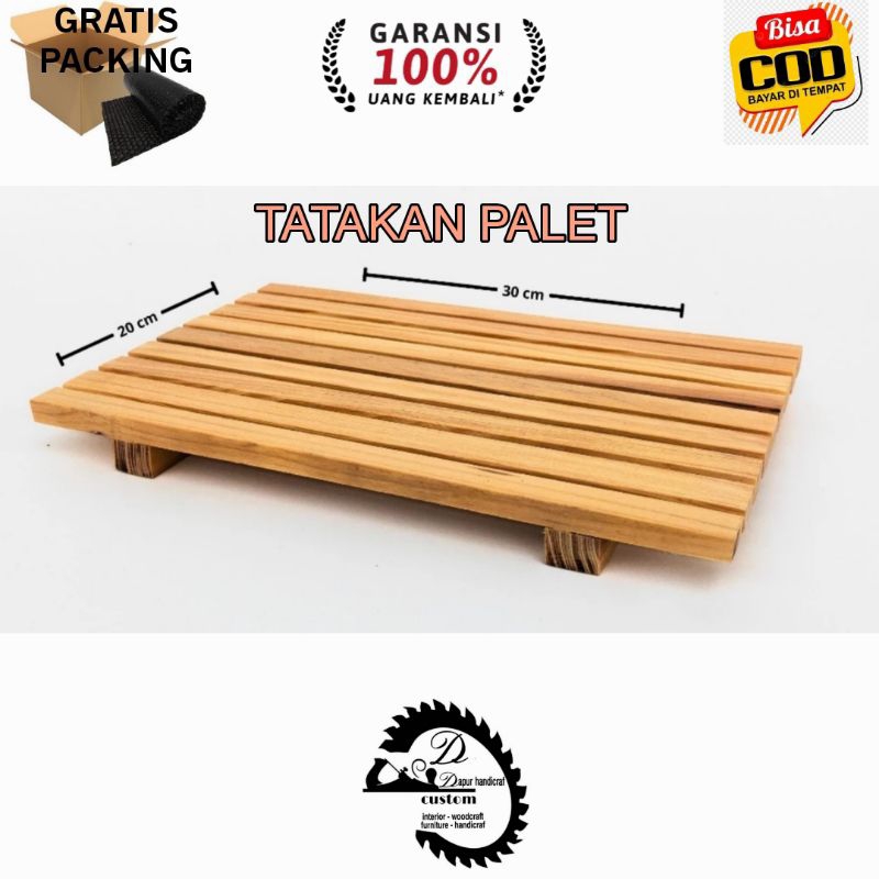 Jual Tatakan Kayu 20cm x 30cm / Wooden tray / Tatakan Palet / Tatakan Panci Fernis Glossy ...