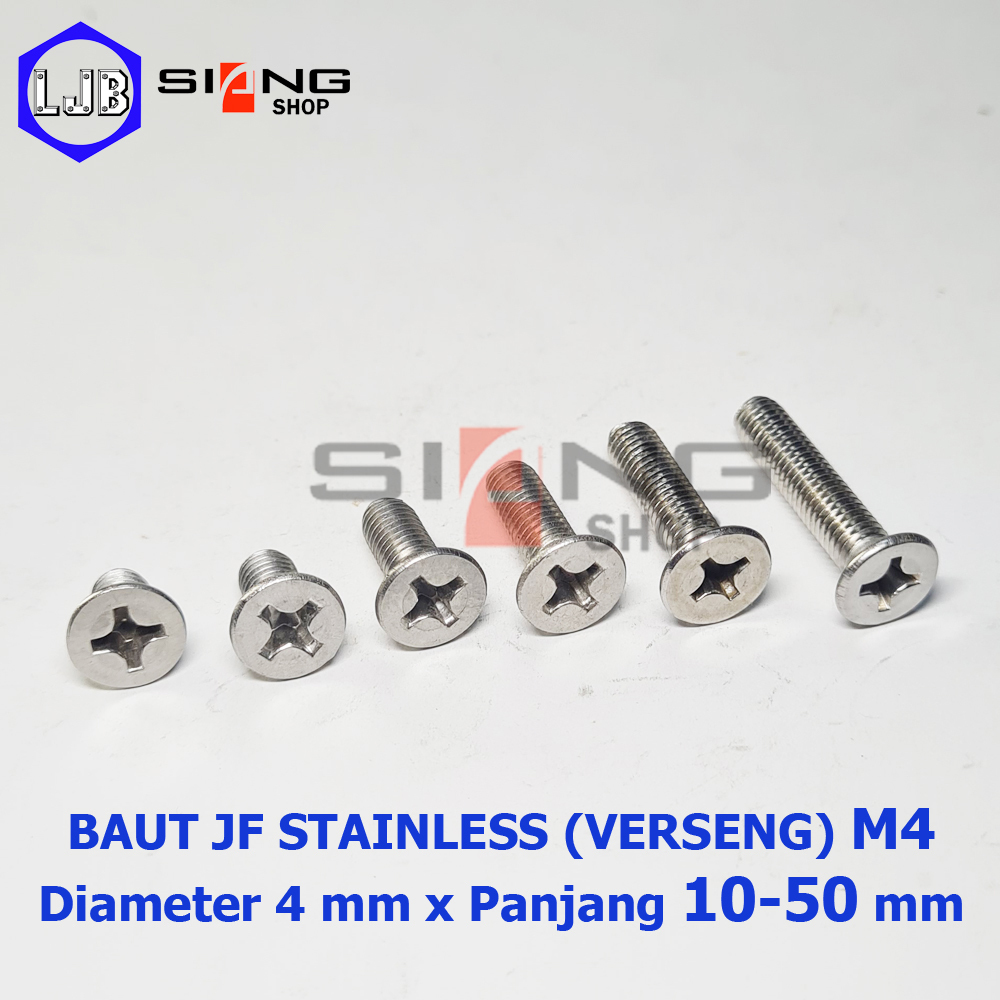 Jual Baut JF Stainless M4 panjang 10 sd 50mm / Baut Verseng Stainless | Shopee Indonesia