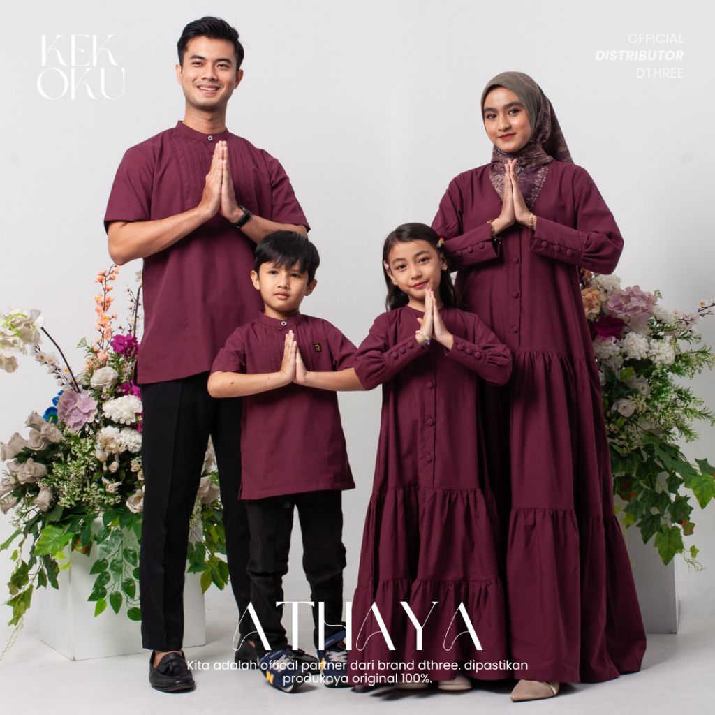 Jual KEKOKU - Sarimbit Athaya ( Burgundy ) - Sarimbit Keluarga Muslim ...