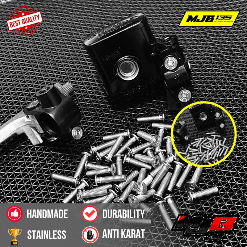 Jual BAUT BAUD L STAINLESS M6X25 DRAT 10 PANJANG 2,5 CM MASTER REM ...
