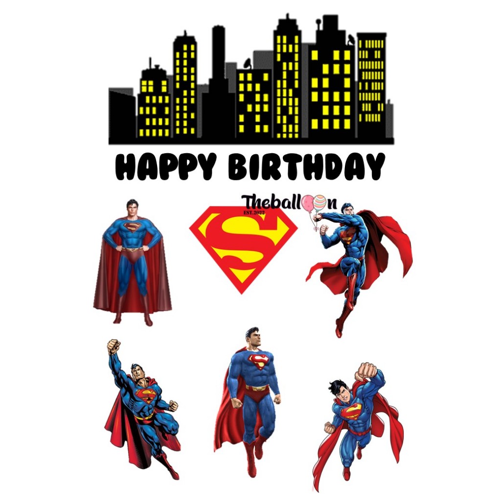 Jual Topper Cake Disney Superman / Topper Cake Custom Nama Umur ...