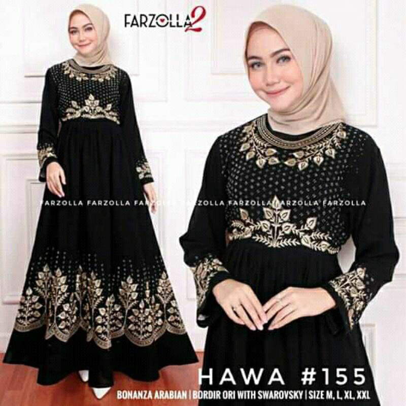 Jual DRESS SYARI HITAM GAMIS WANITA DEWASA IBU MUSLIMAH ELEGAN MODEL ...