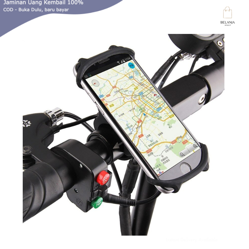 Jual Holder Smartphone Sepeda Bicycle Mount Universal Silicone Black ...