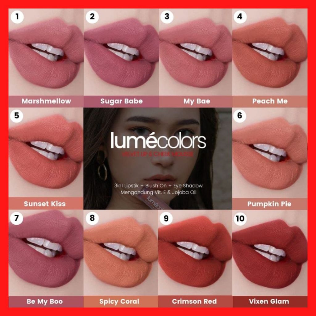 Jual Lumecolors Lipstick Lipmouse 3in1 Velvet Lip & Cheek Mousse ...