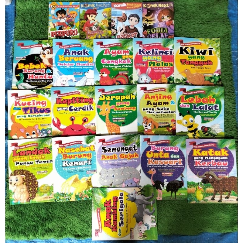 Jual BUKU KOMIK ANAK CERITA DONGENG BINATANG BILINGUAL BEBEK BURUNG ...