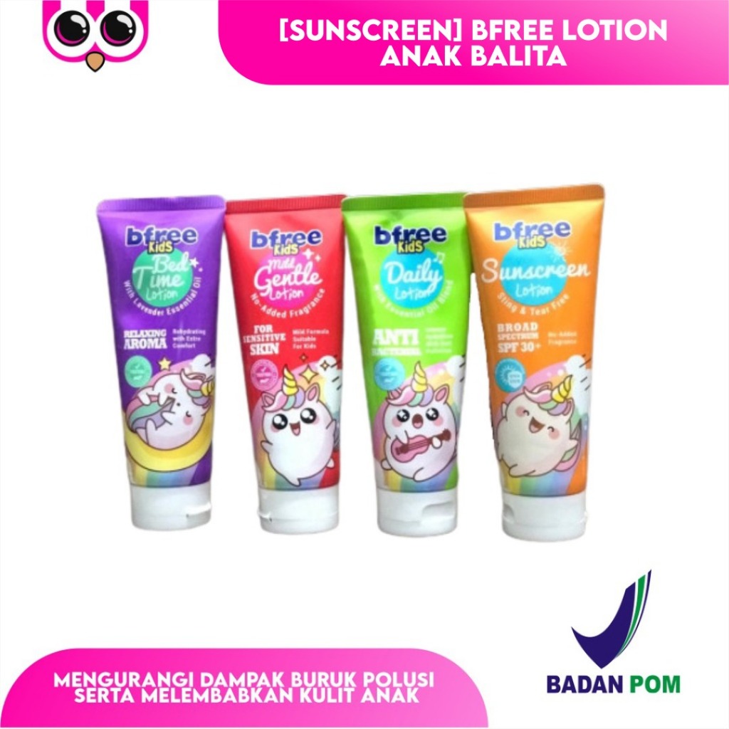 Jual SUNSCREEN BFREE LOTION KIDS 100 ML DAILY MILD GENTLE SUNSCREEN BED ...