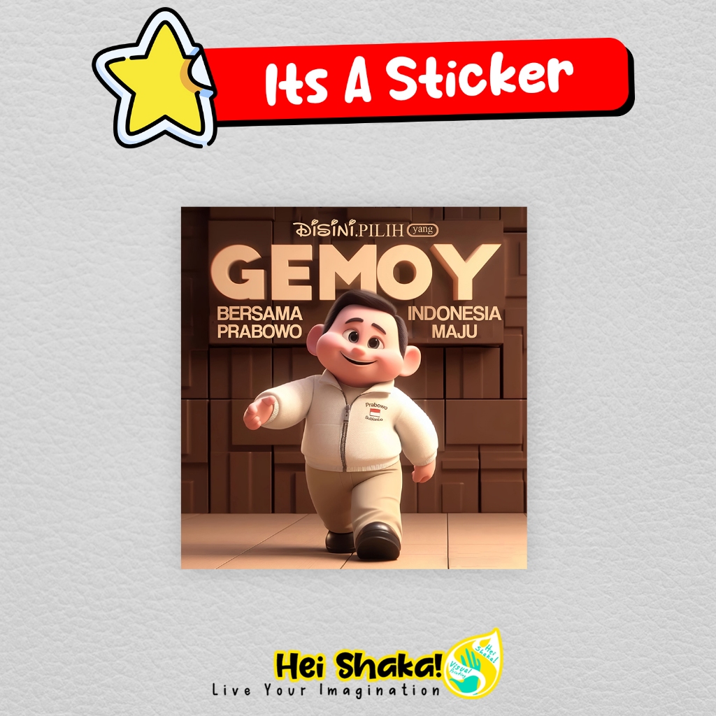 Jual Stiker Disini Pilih Gemoy Bersama Prabowo Indonesia Maju Sticker ...