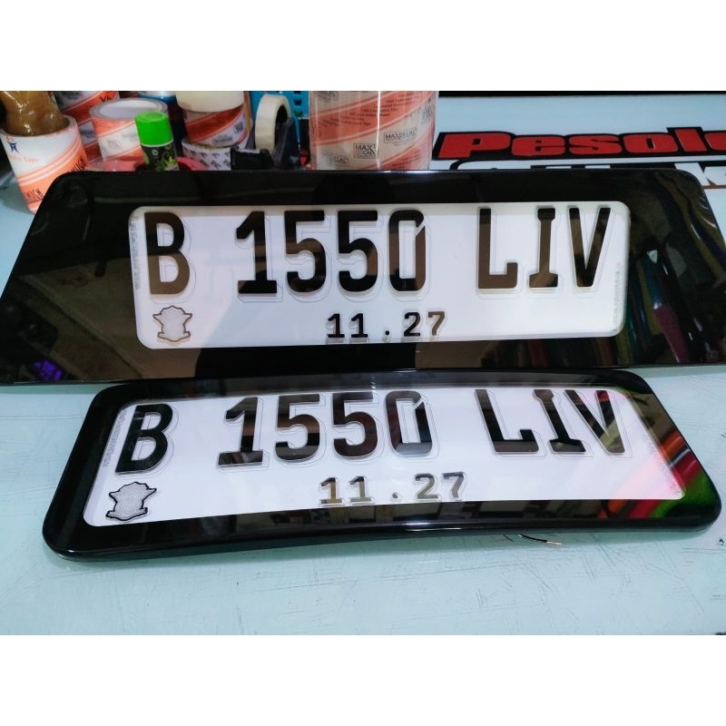 Jual PLAT NOMOR MOBIL AKRILIK PLAT SULTAN TERBARU NOMER PUTIH FONT ...