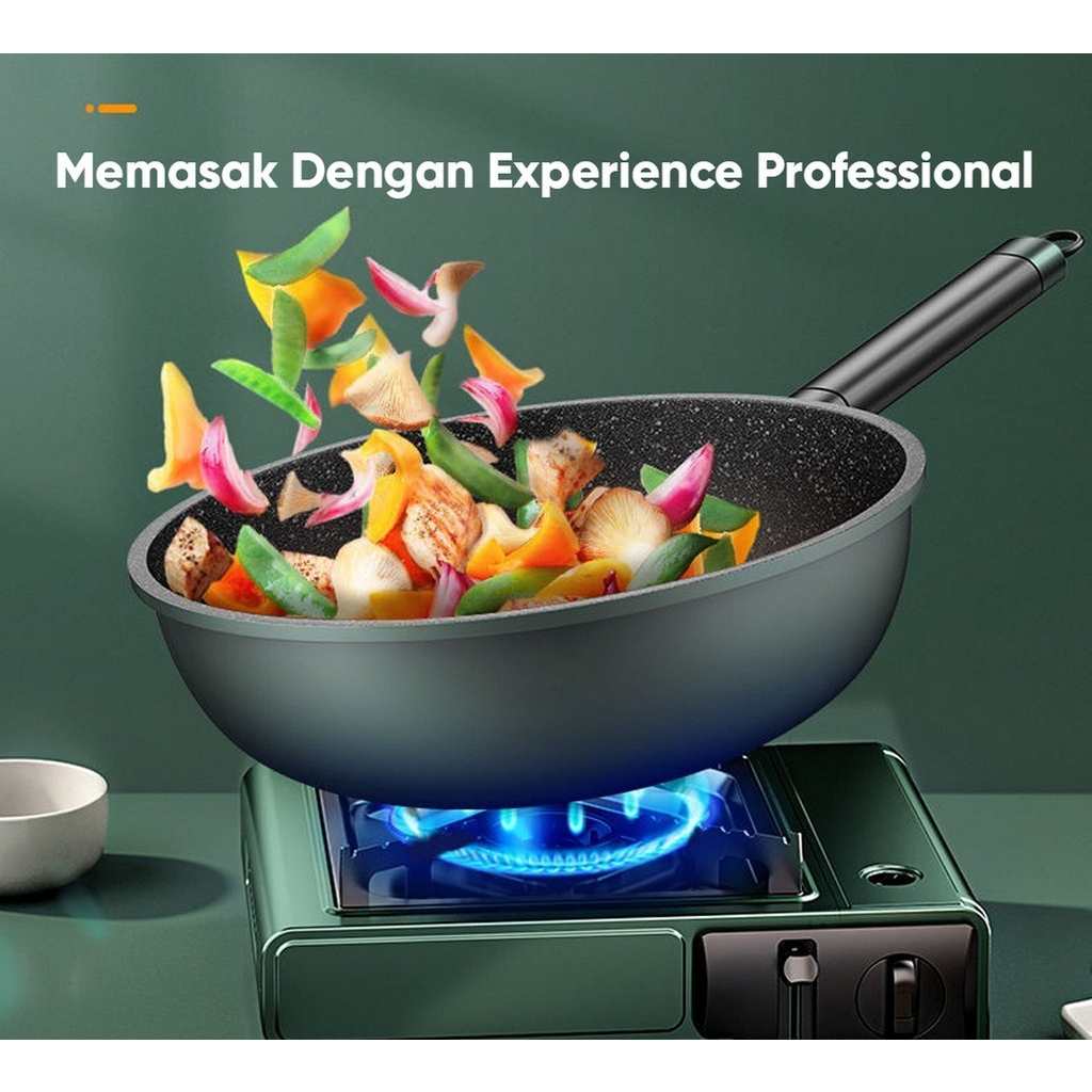 Jual Wajan Penggorengan Anti Lengket Batu Medis 32CM Serbaguna Premium ...