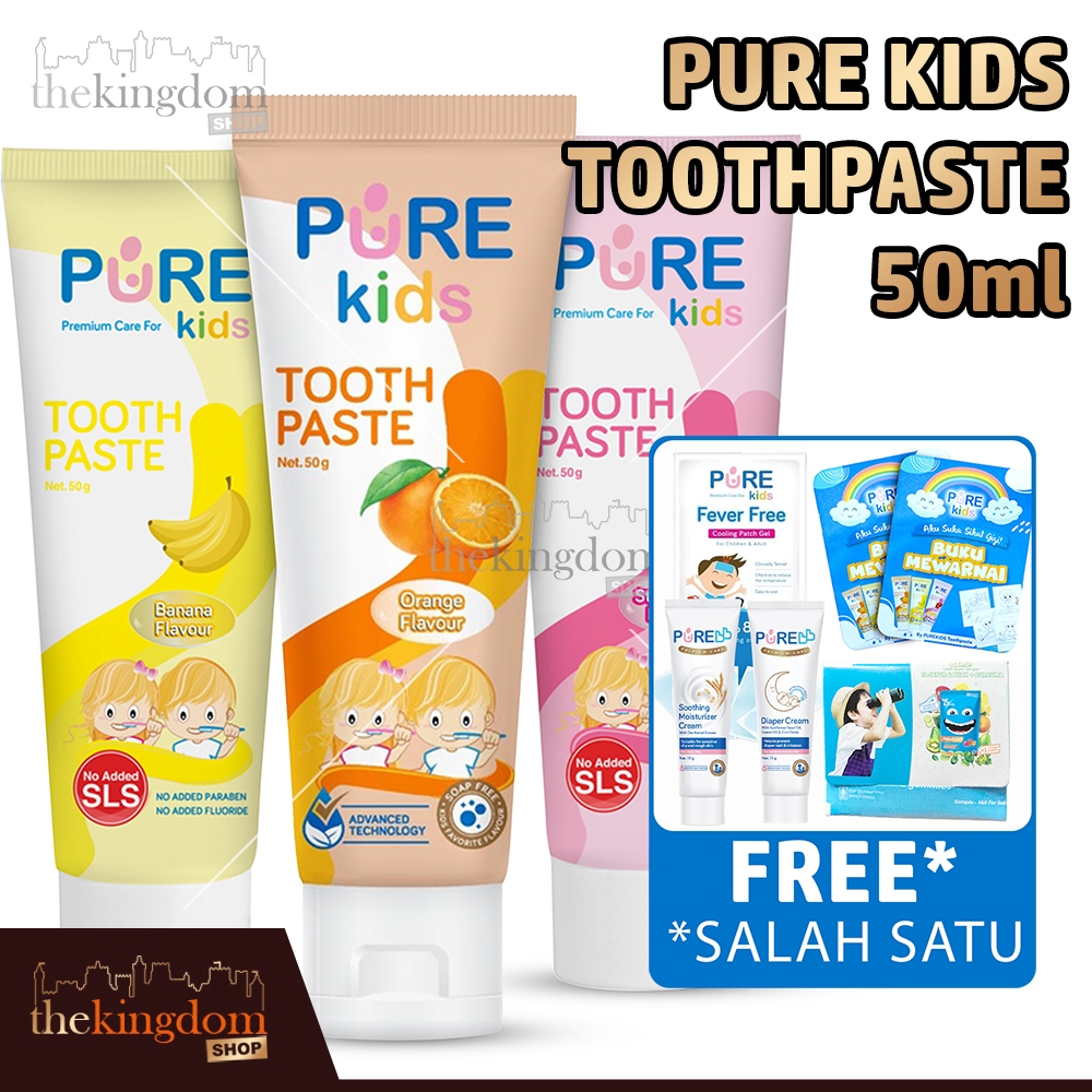 Jual Pure Kids Toothpaste Tooth Paste Pasta Gigi Odol Anak 50ml Rasa ...