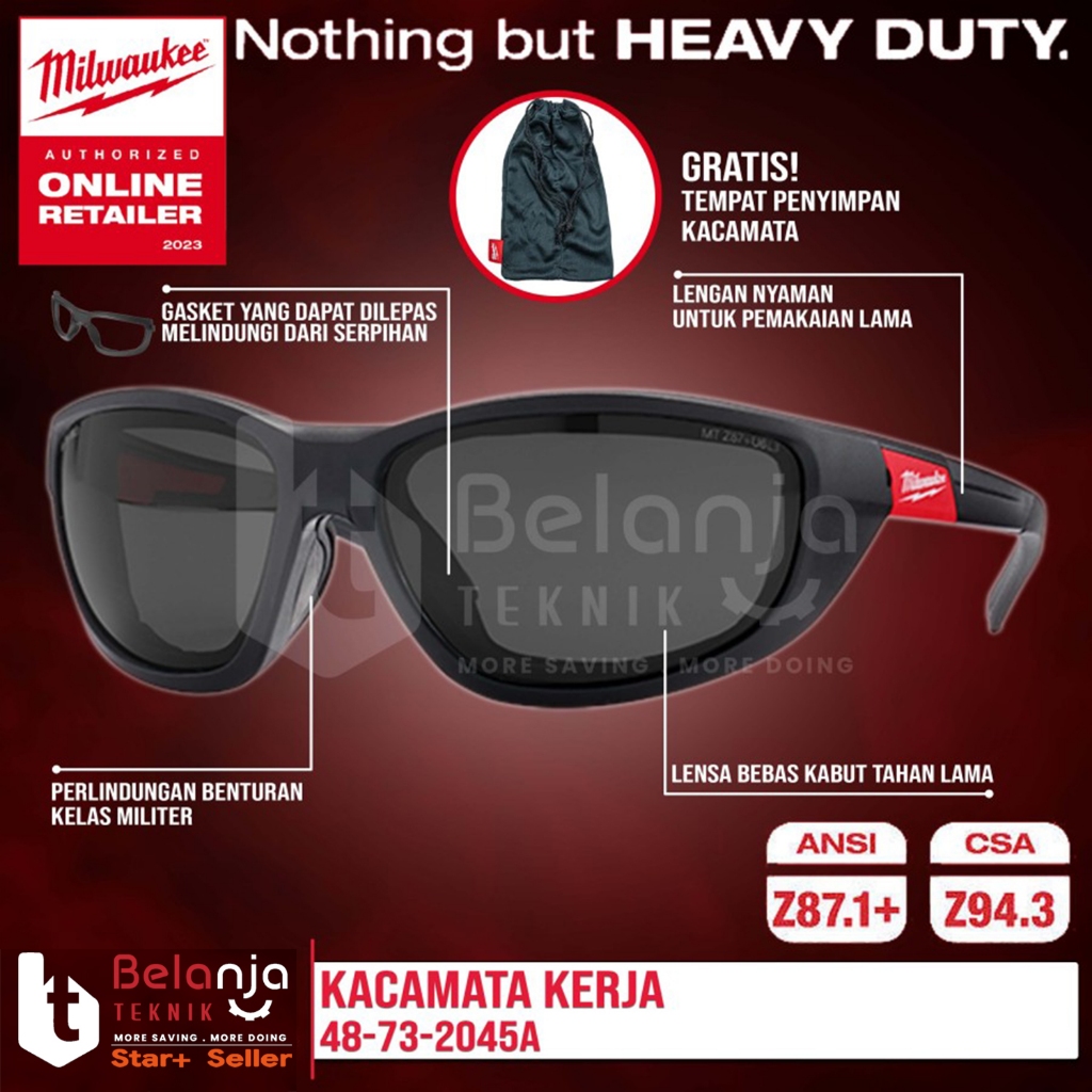 Jual Milwaukee Polarized High Perfomance Safety Glasses Kacamata Kerja 2045 | Shopee Indonesia