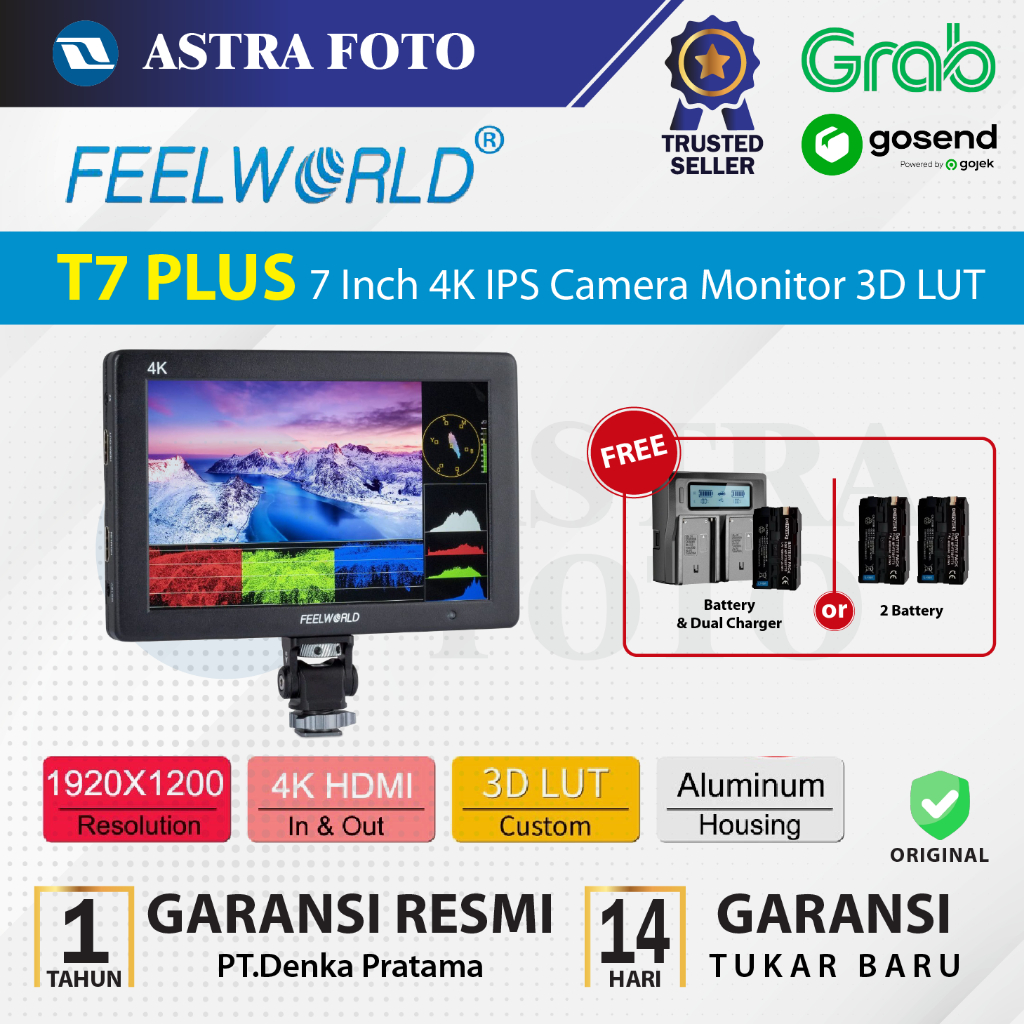 Jual FEELWORLD T7 PLUS 7 Inch 4K IPS Camera Monitor 3D LUT Feel World ...