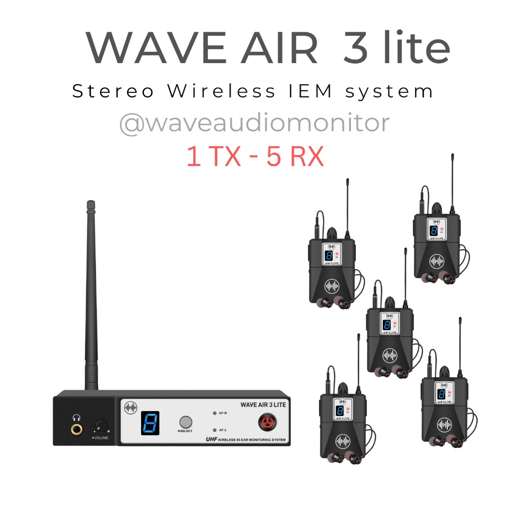 Jual WAVE AIR 3 lite wireless IEM system stage panggung wave audio ...
