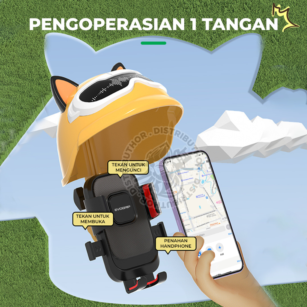 Jual Holder Hp Motor + Topi Helm Lucu EVOGRIP GEN 2 EG71 Phone Holder ...