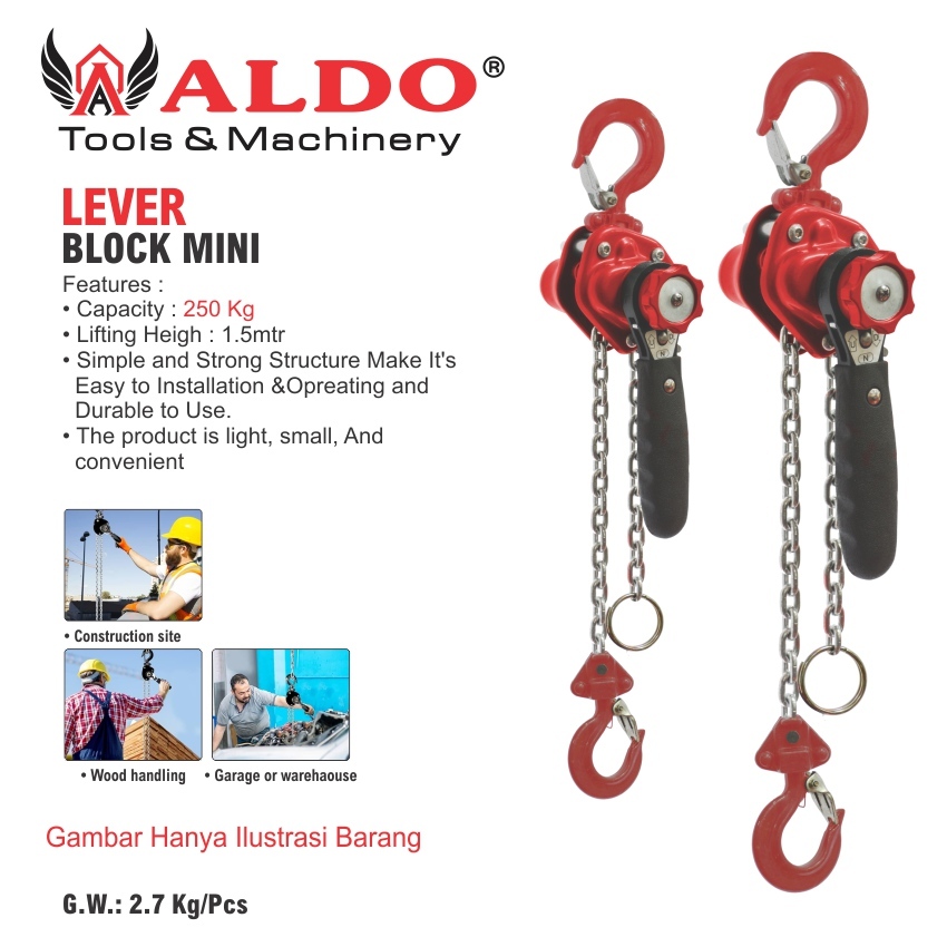 Jual LEVER BLOCK MINI 250 KG / MINI LEVER CHAIN BLOCK / ALAT ANGKAT ...