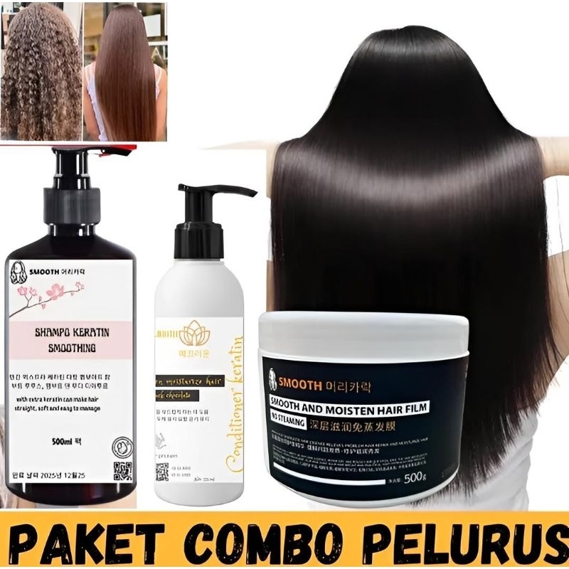 Jual PAKET combo PELURUS KERATIN SMOOTH KOREA | Shopee Indonesia