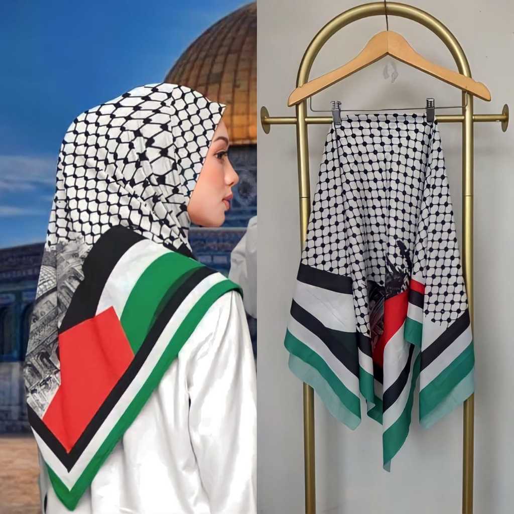 Jual Hijab Palestina | Kerudung Segiempat Voal Motif Lasercut | Jilbab ...