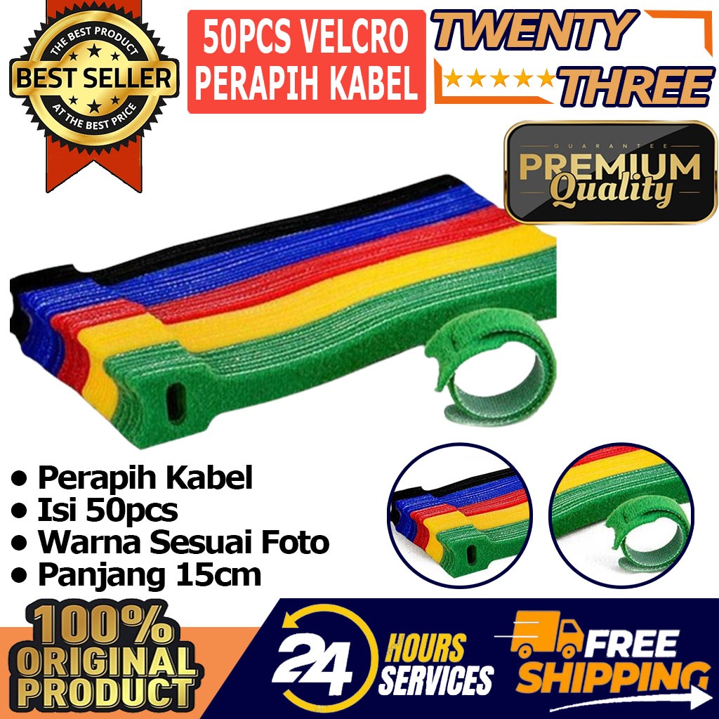 Jual Velcro Strap Perapih Perekat Pengikat Klip Clip Kabel Cable ...